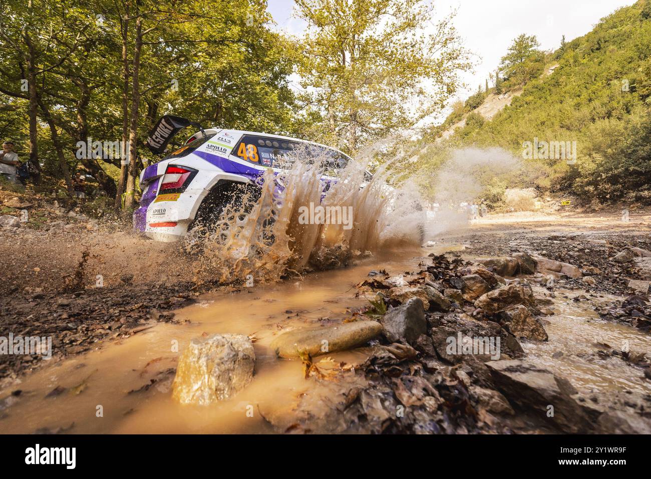 48 PAVLIDIS Nikolaos, HARRYMAN Alan, Skoda Fabia Evo Rally2, action during the Acropolis Rally ...