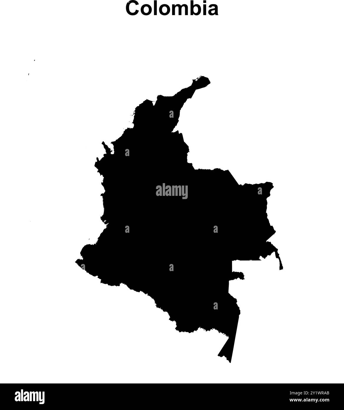 Colombia blank outline map design Stock Vector Image & Art - Alamy