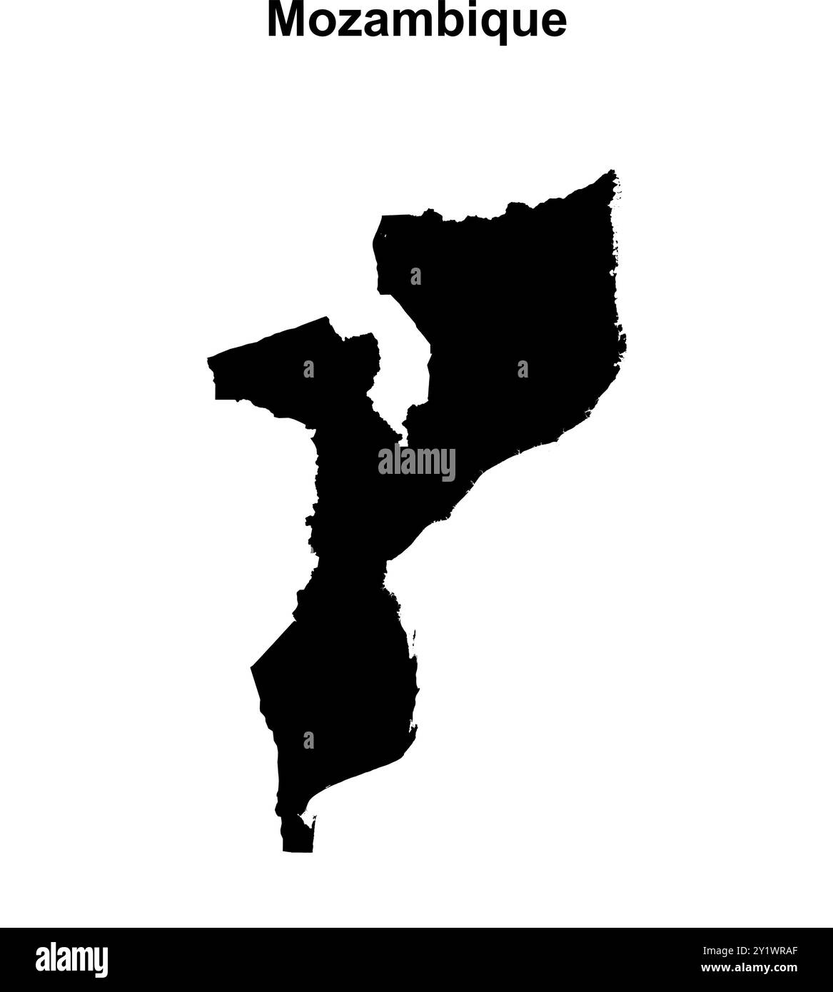 Mozambique map vector illustration Black and White Stock Photos ...