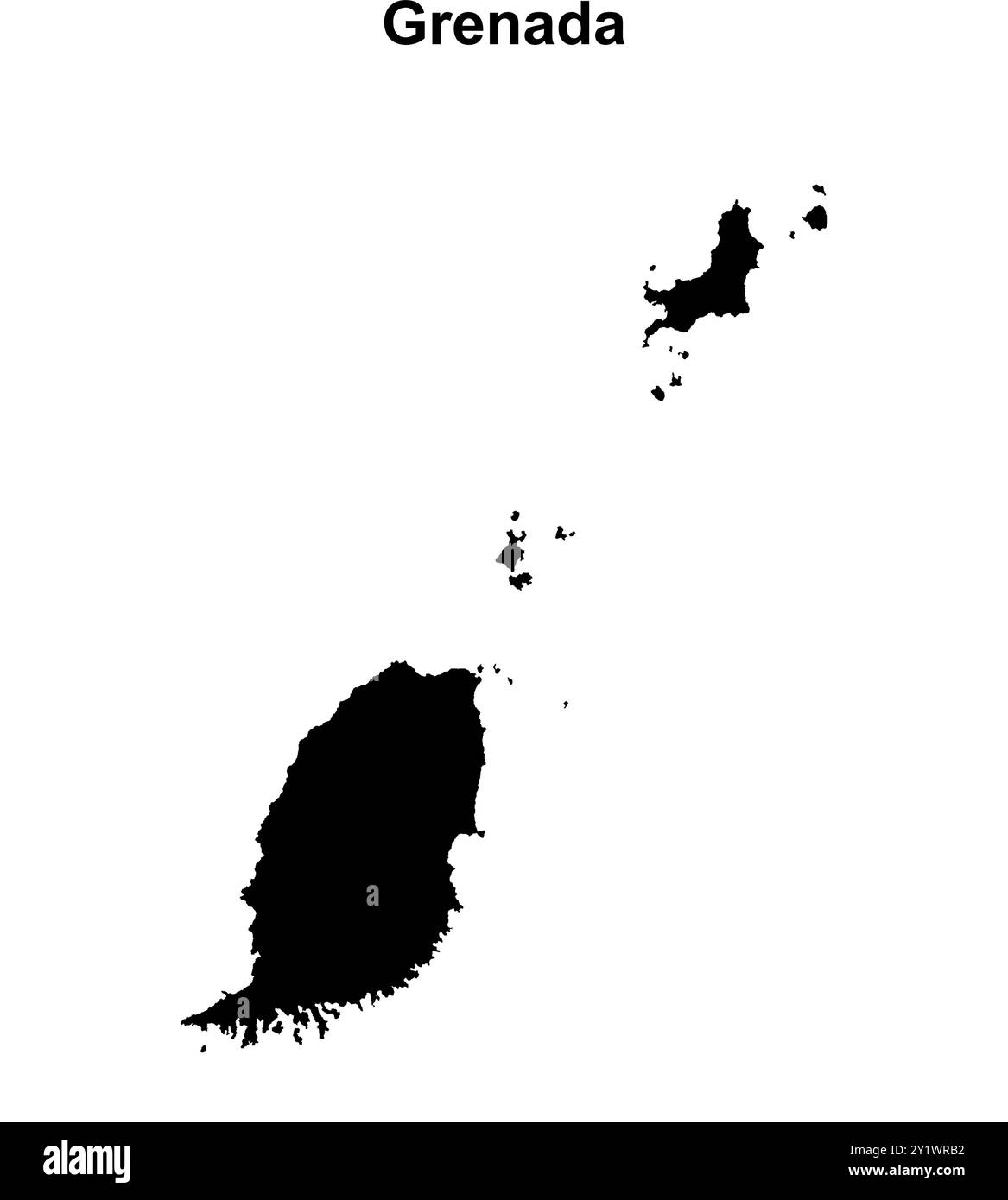 Grenada blank outline map design Stock Vector Image & Art - Alamy