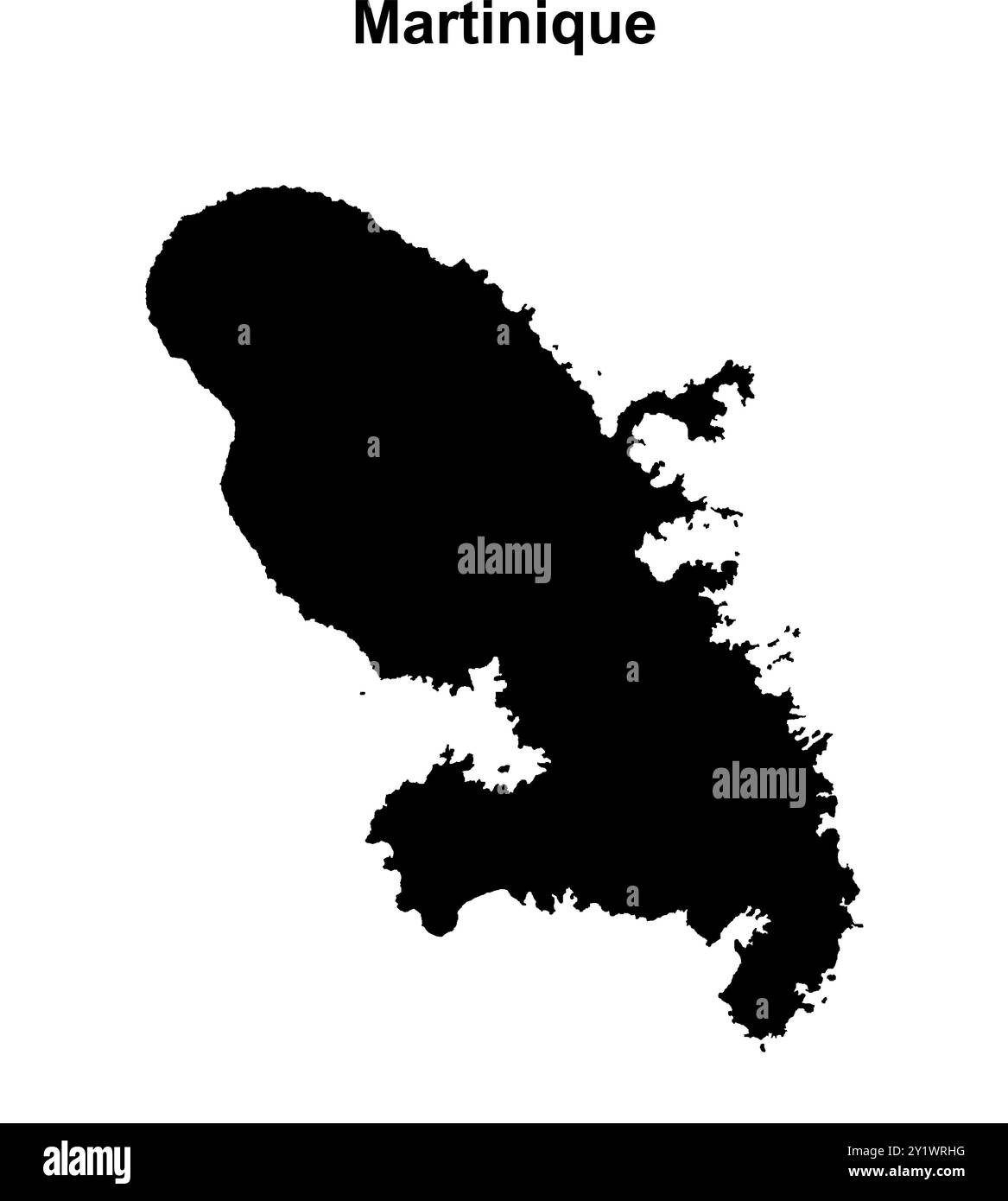 Martinique blank outline map design Stock Vector Image & Art - Alamy
