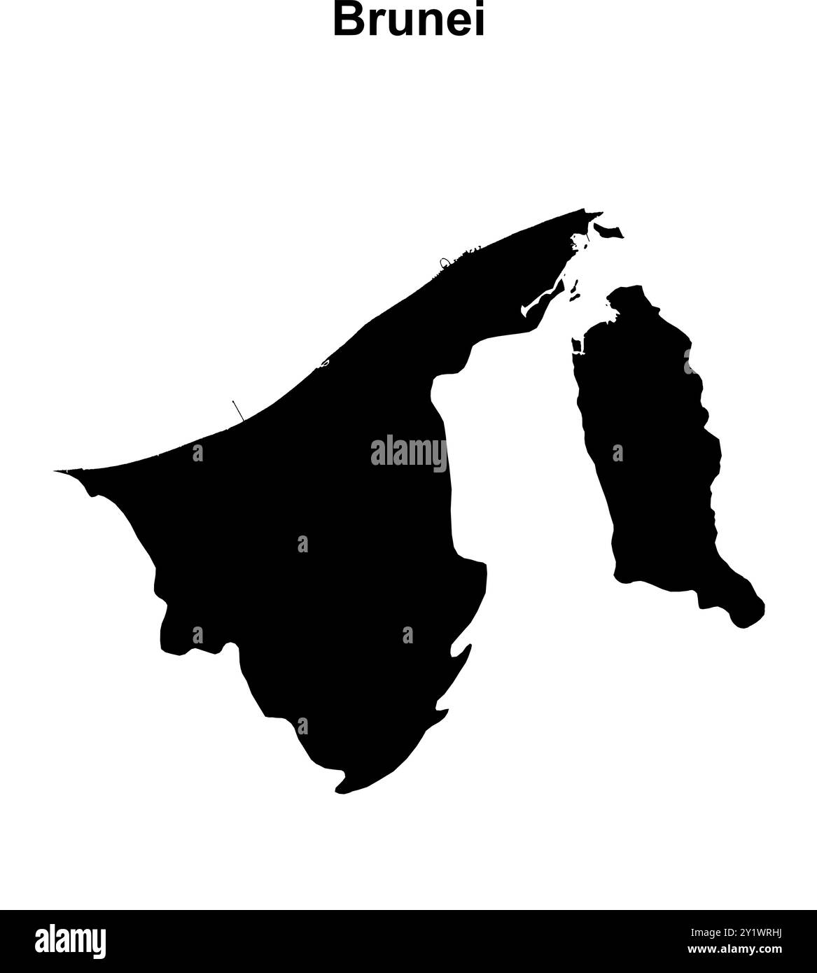 Brunei blank outline map design Stock Vector Image & Art - Alamy