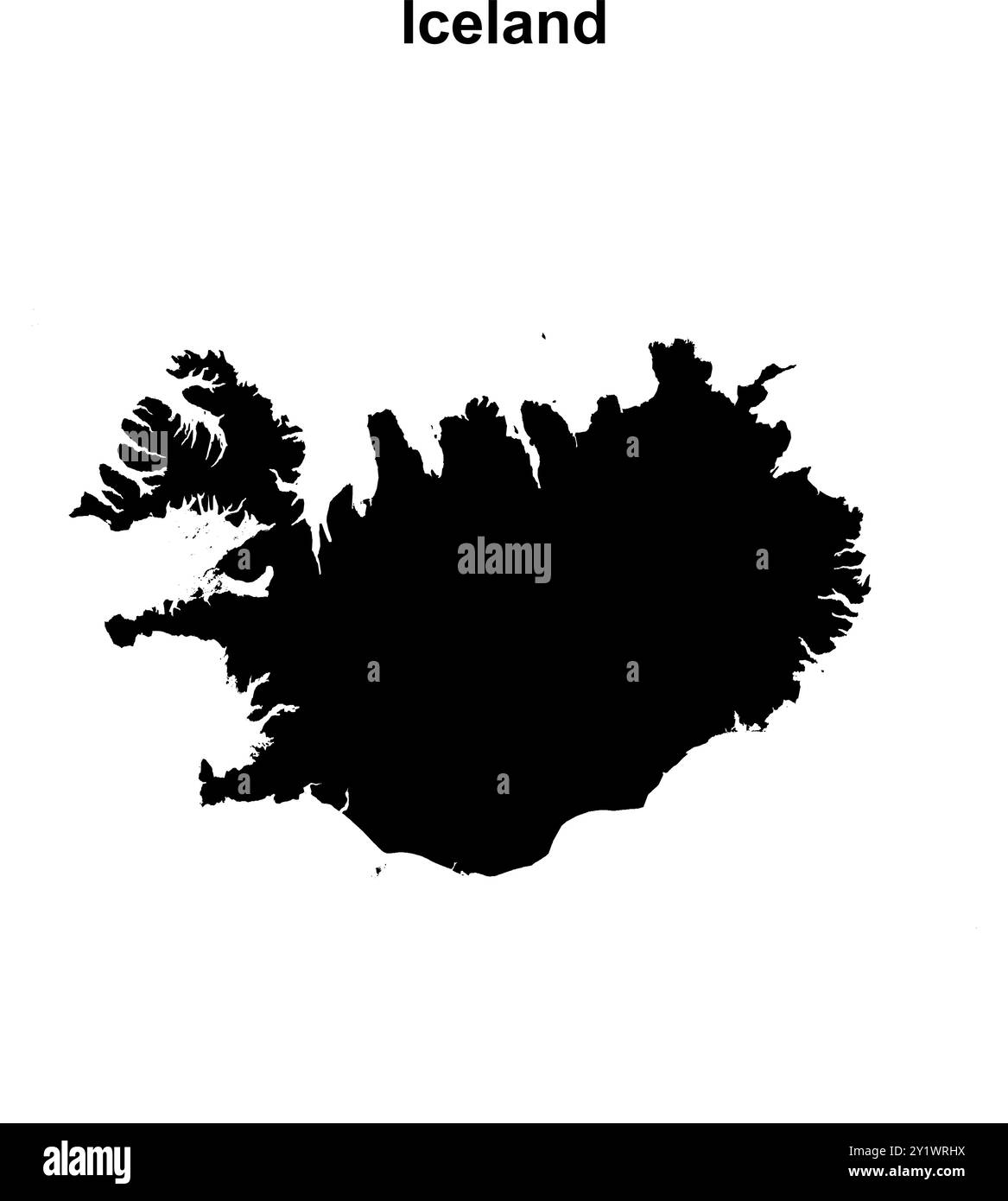 Iceland blank outline map design Stock Vector Image & Art - Alamy