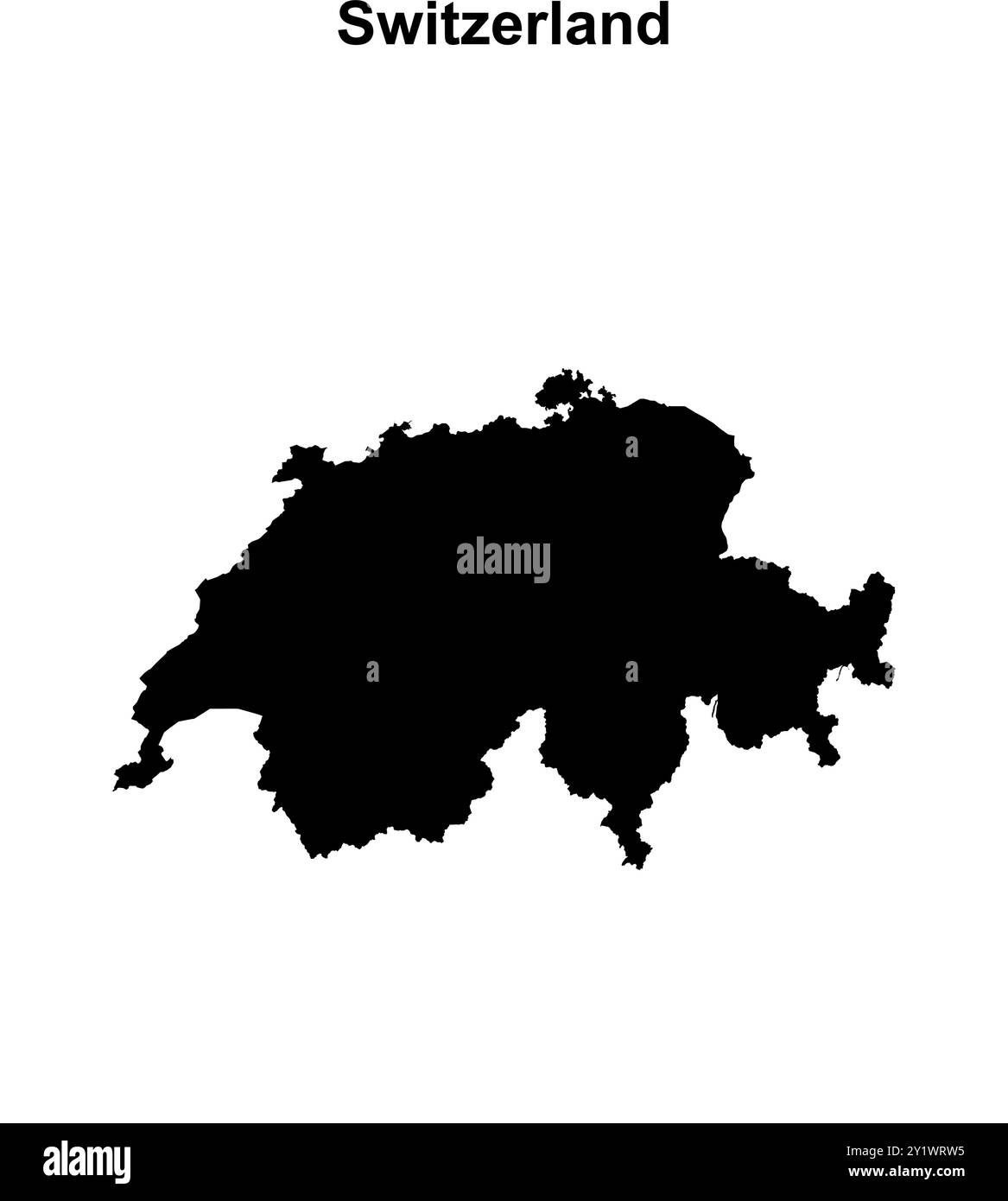 Switzerland blank outline map design Stock Vector Image & Art - Alamy