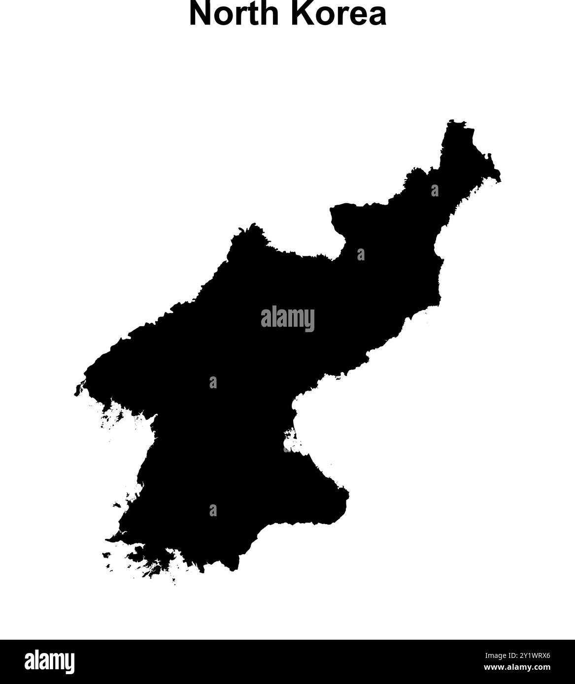 Isolated north korea map Black and White Stock Photos & Images - Alamy