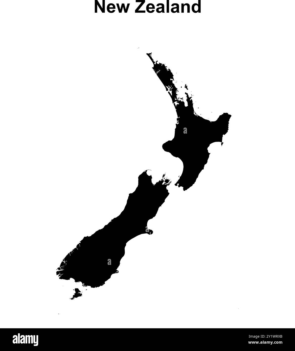 New Zealand blank outline map design Stock Vector Image & Art - Alamy
