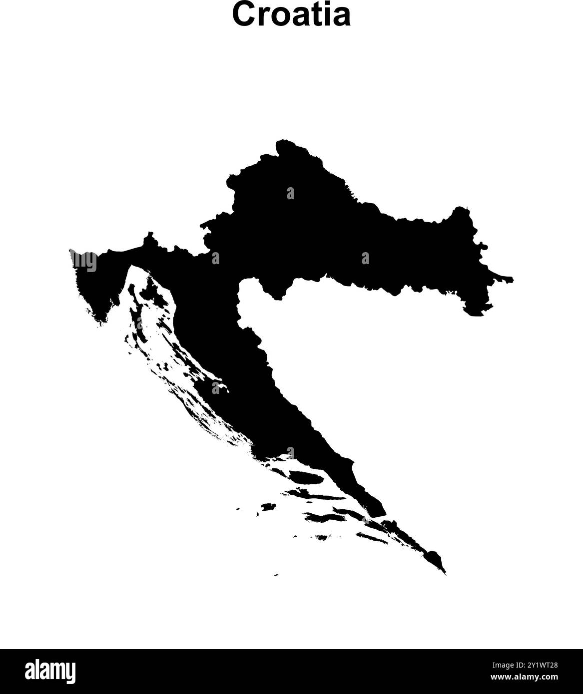 Croatia blank outline map design Stock Vector Image & Art - Alamy