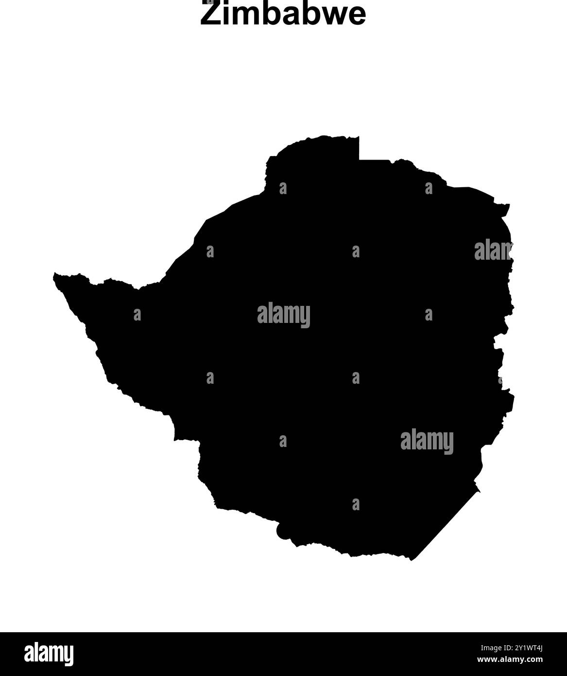 Zimbabwe blank outline map design Stock Vector Image & Art - Alamy