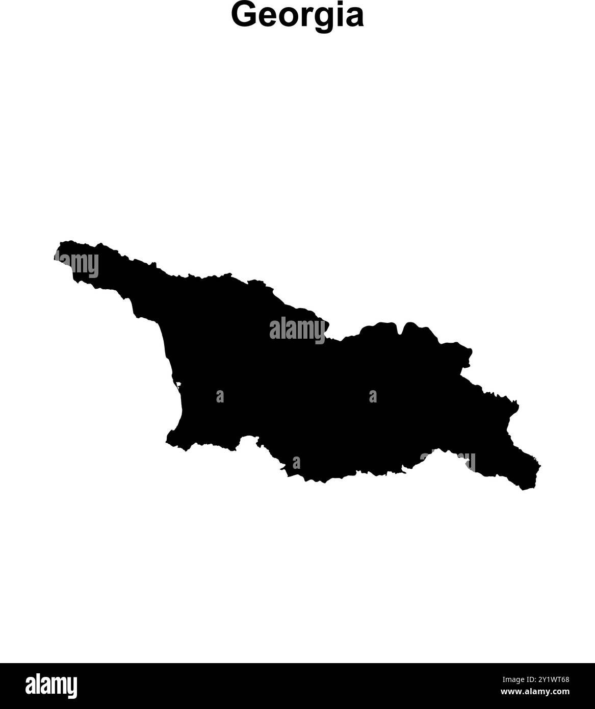 Georgia detailed silhouette map Cut Out Stock Images & Pictures - Alamy