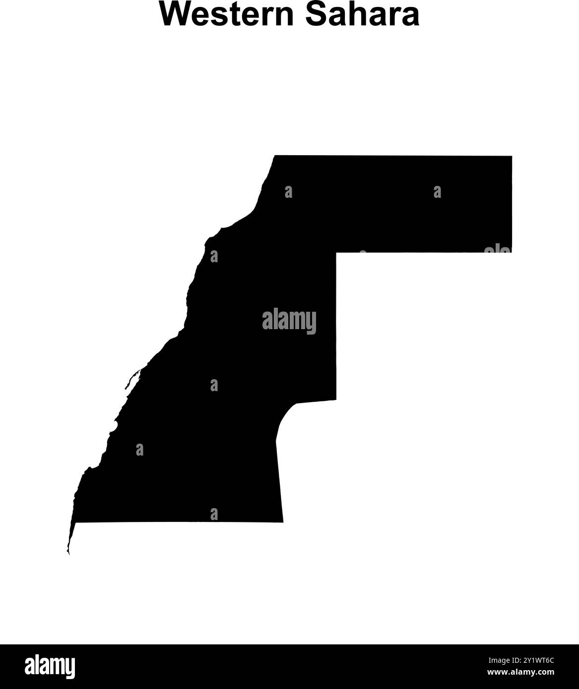 Western sahara vector outline map hi-res stock photography and images ...