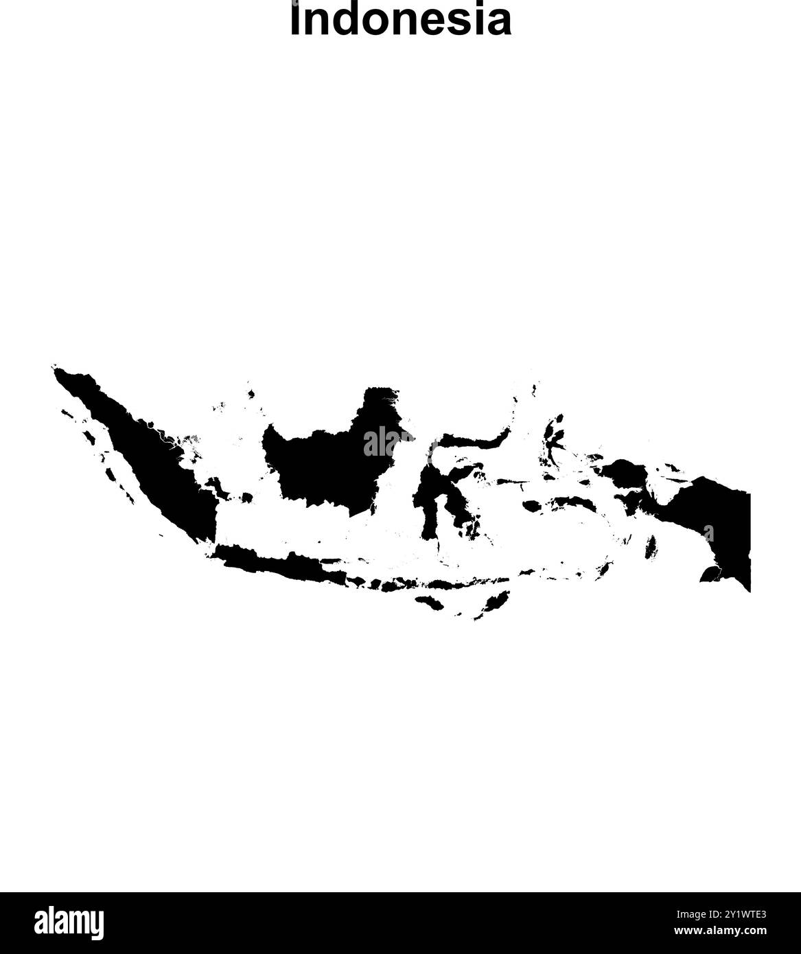 Indonesia blank outline map design Stock Vector Image & Art - Alamy