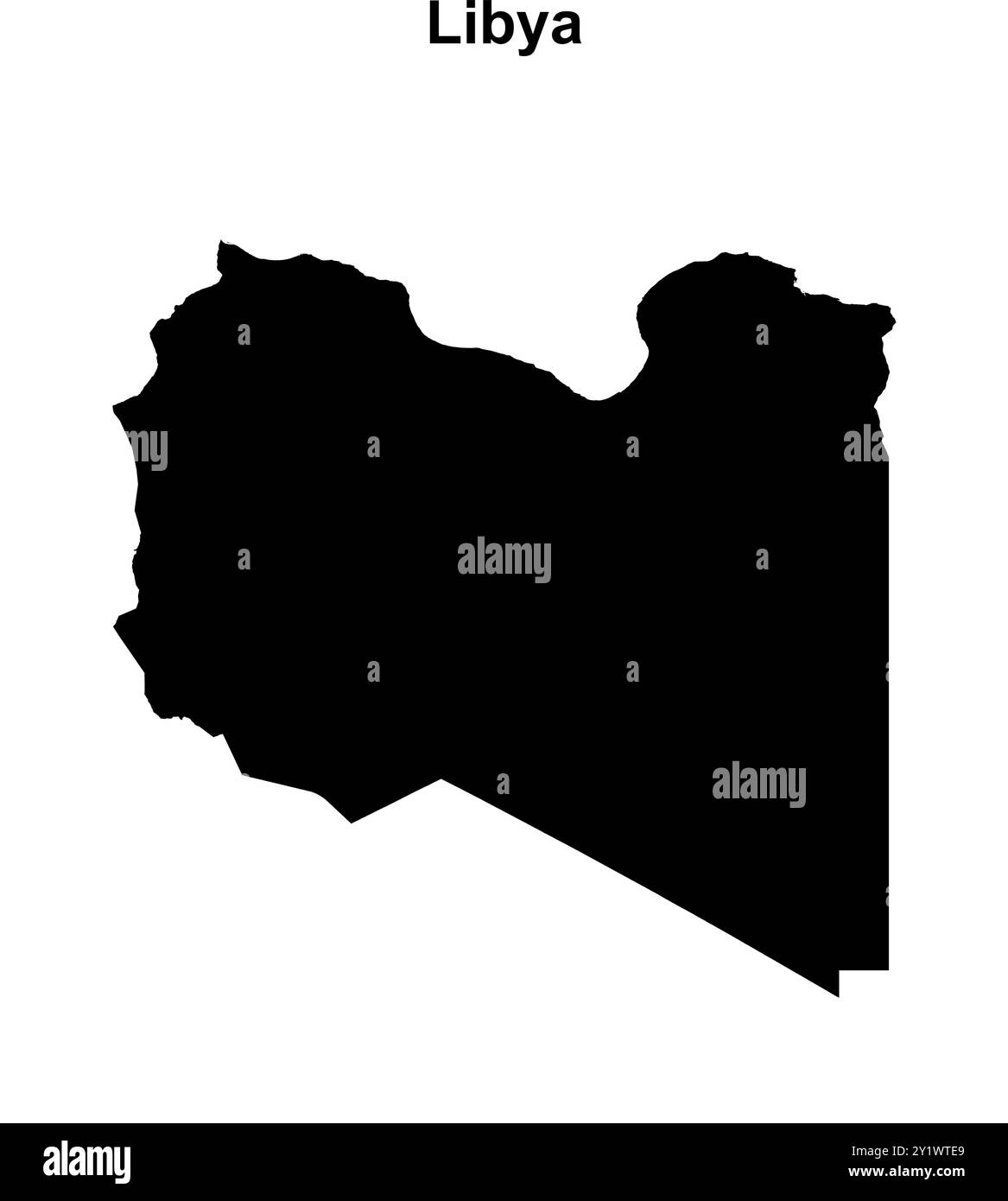 Libya blank outline map design Stock Vector Image & Art - Alamy