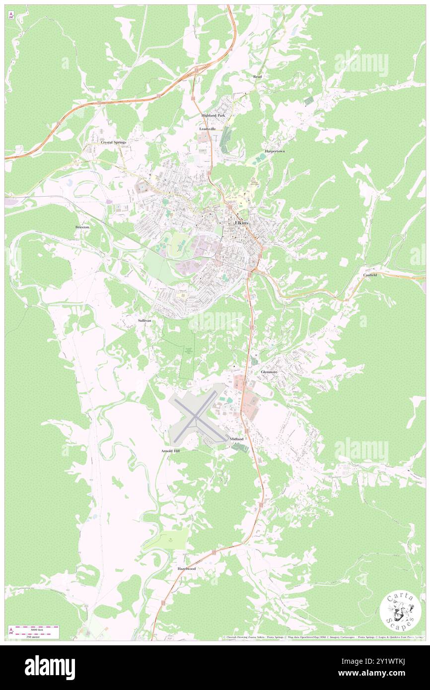 Map of elkins virginia Cut Out Stock Images & Pictures - Alamy