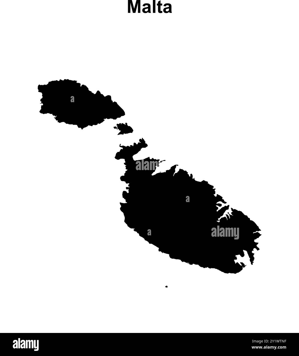 Malta blank outline map design Stock Vector Image & Art - Alamy