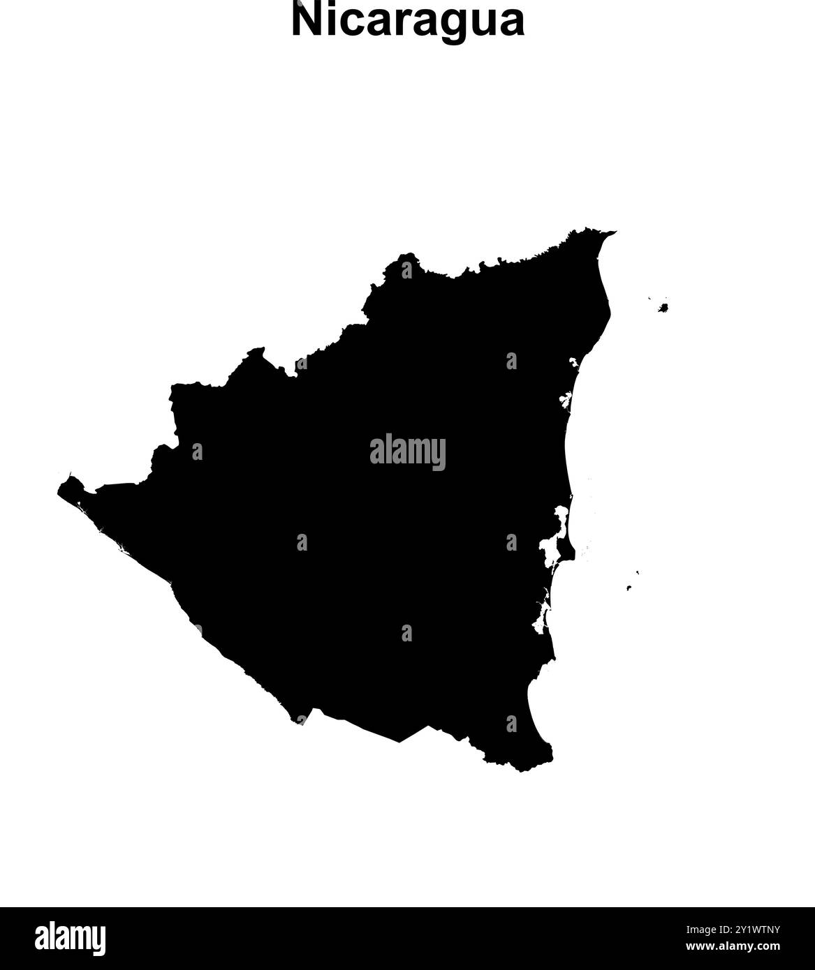 Nicaragua blank outline map design Stock Vector Image & Art - Alamy