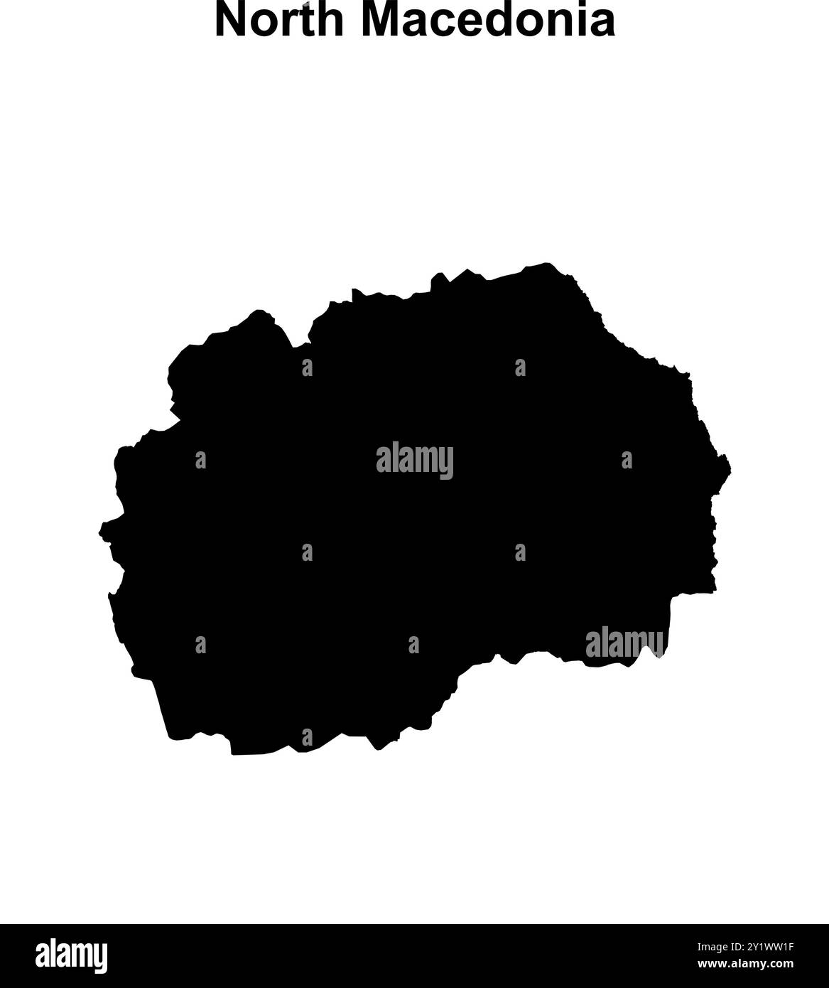 North Macedonia blank outline map design Stock Vector Image & Art - Alamy