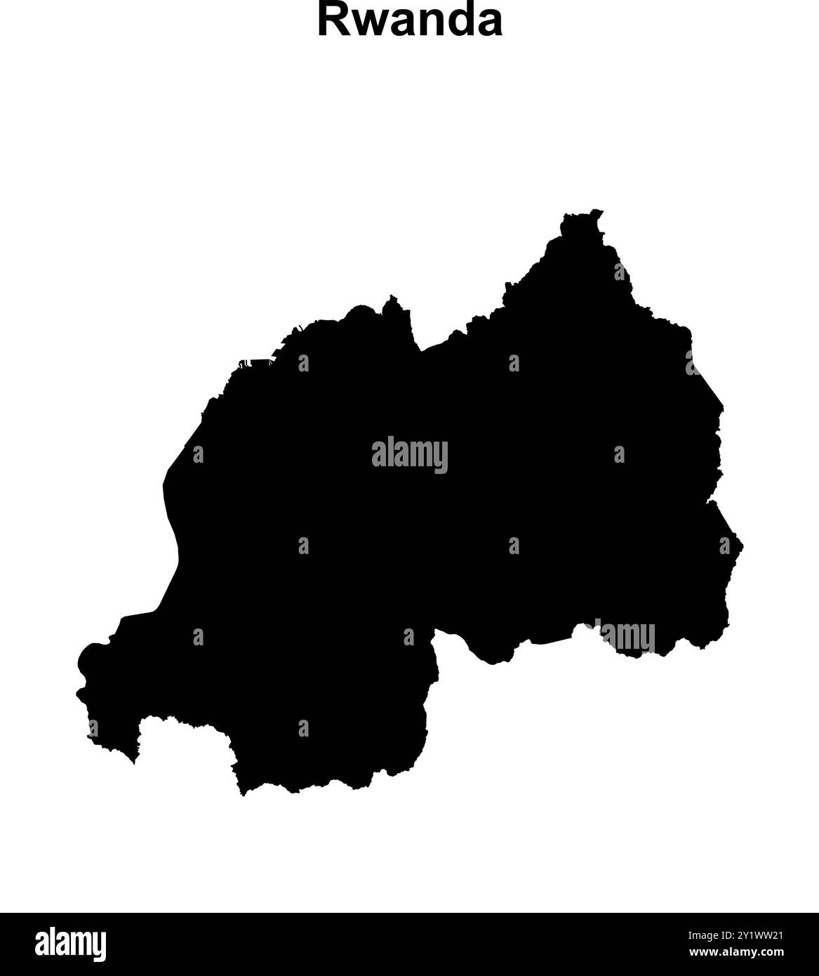 Rwanda blank outline map design Stock Vector Image & Art - Alamy