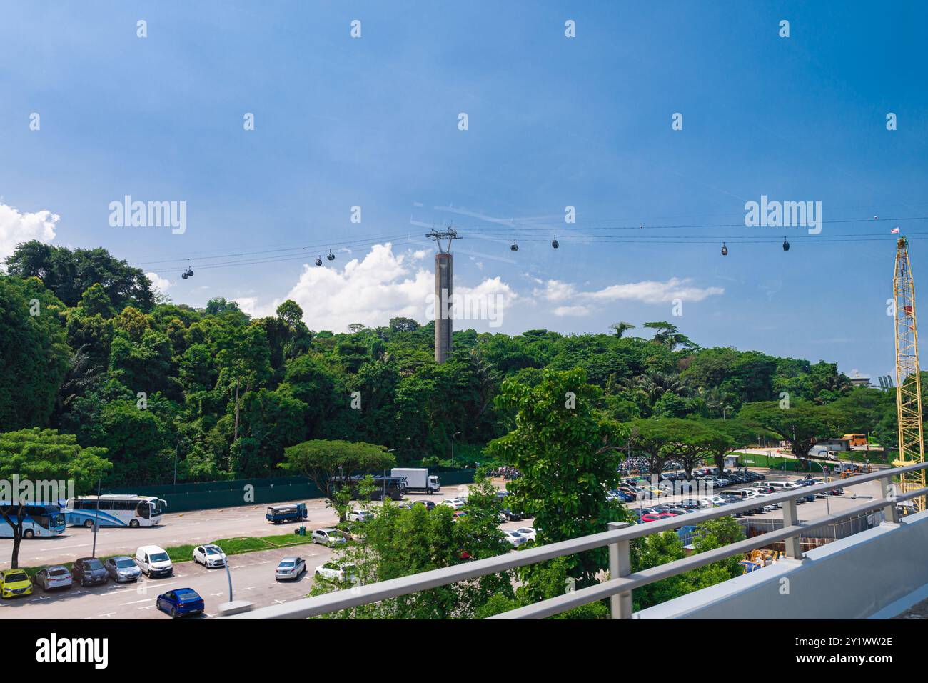 Singapore - Jun 13 2024: Sentosa Cable Car is a gondola lift providing ...