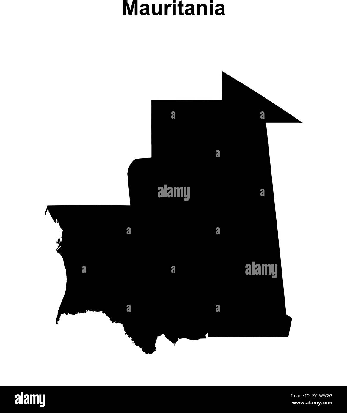 Mauritania blank outline map design Stock Vector Image & Art - Alamy