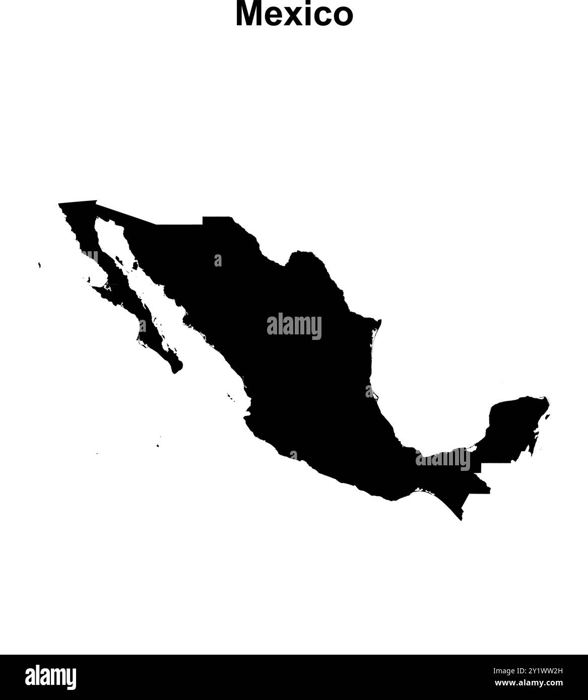 Mexico blank outline map design Stock Vector Image & Art - Alamy