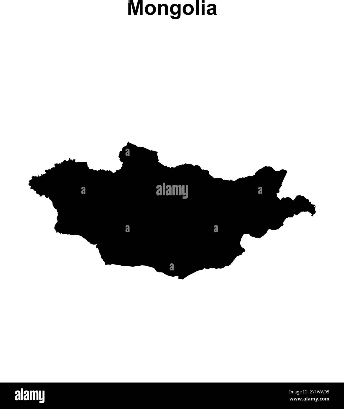 Mongolia blank outline map design Stock Vector Image & Art - Alamy