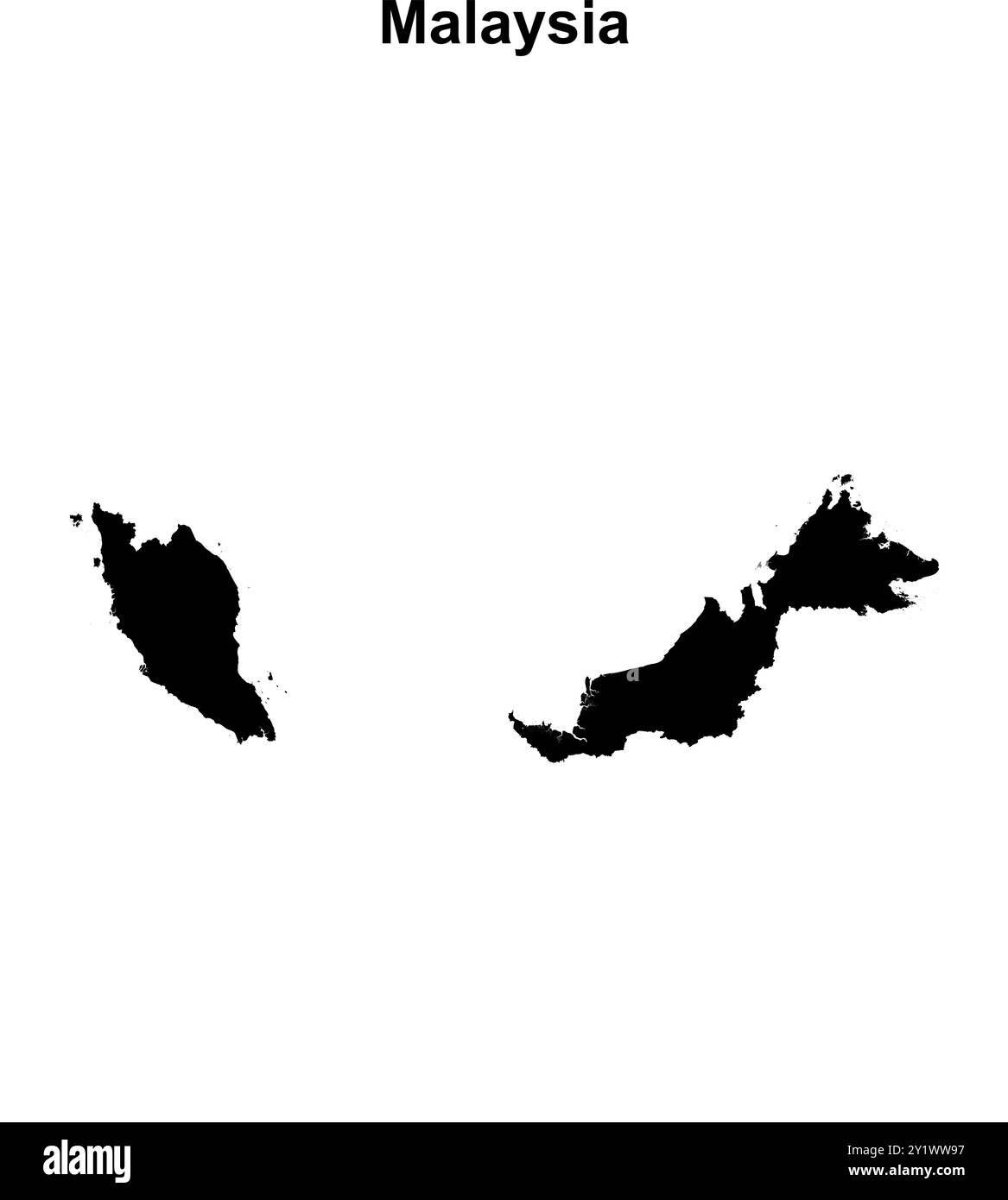 Malaysia blank outline map design Stock Vector Image & Art - Alamy