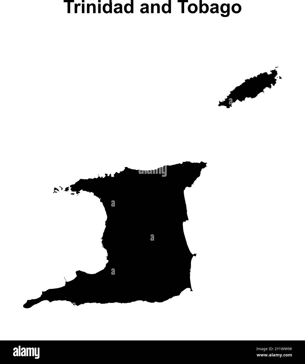 Trinidad and Tobago blank outline map design Stock Vector Image & Art ...