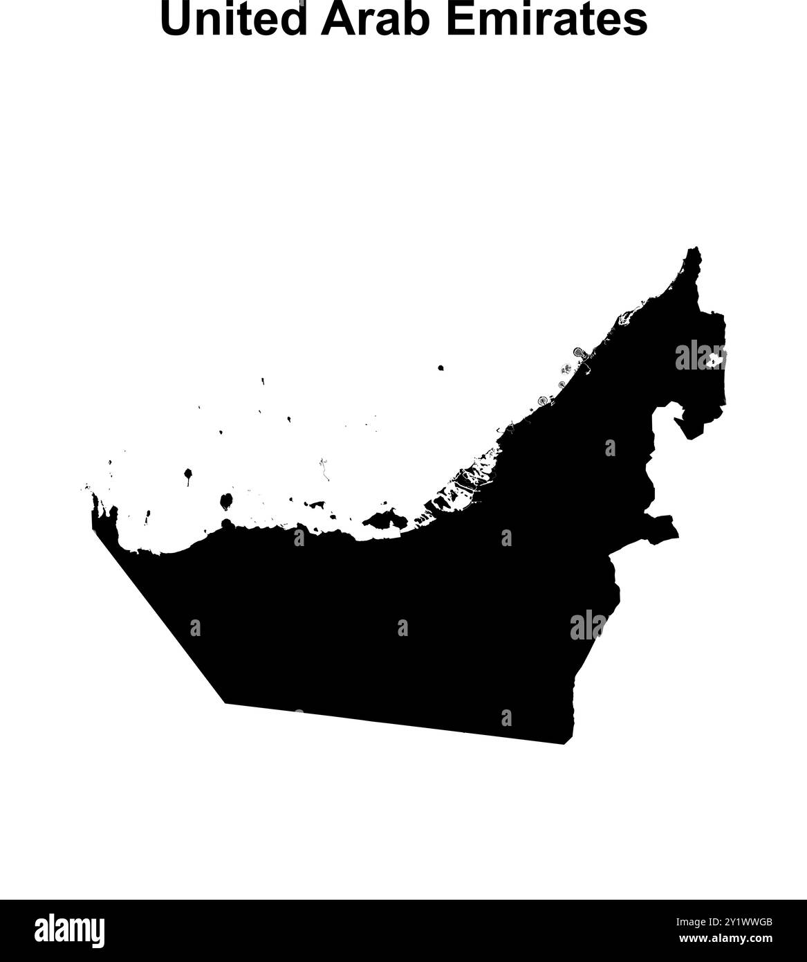 United Arab Emirates blank outline map design Stock Vector Image & Art ...