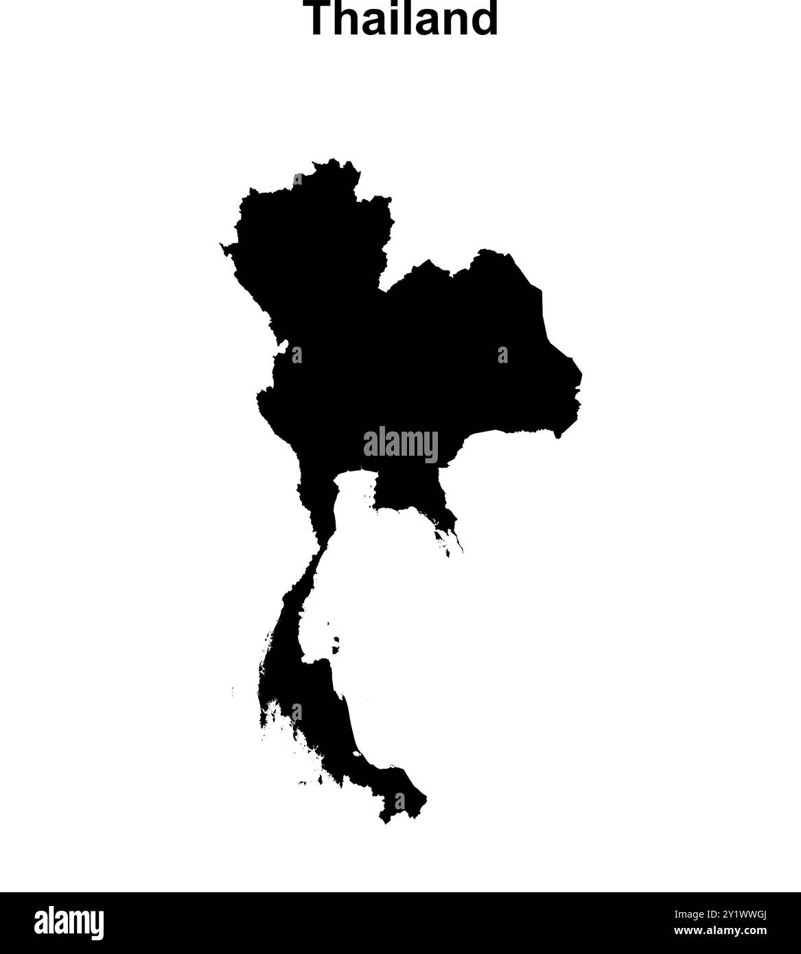 Thailand blank outline map design Stock Vector Image & Art - Alamy