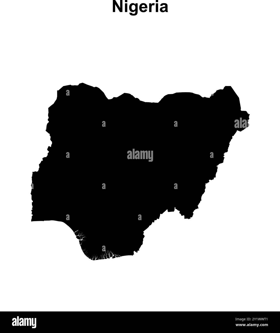 Nigeria blank outline map design Stock Vector Image & Art - Alamy