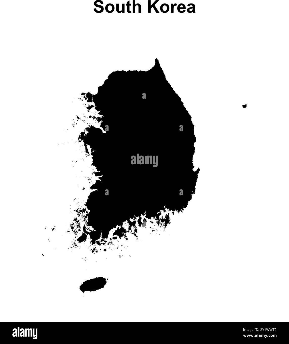 South Korea blank outline map design Stock Vector Image & Art - Alamy