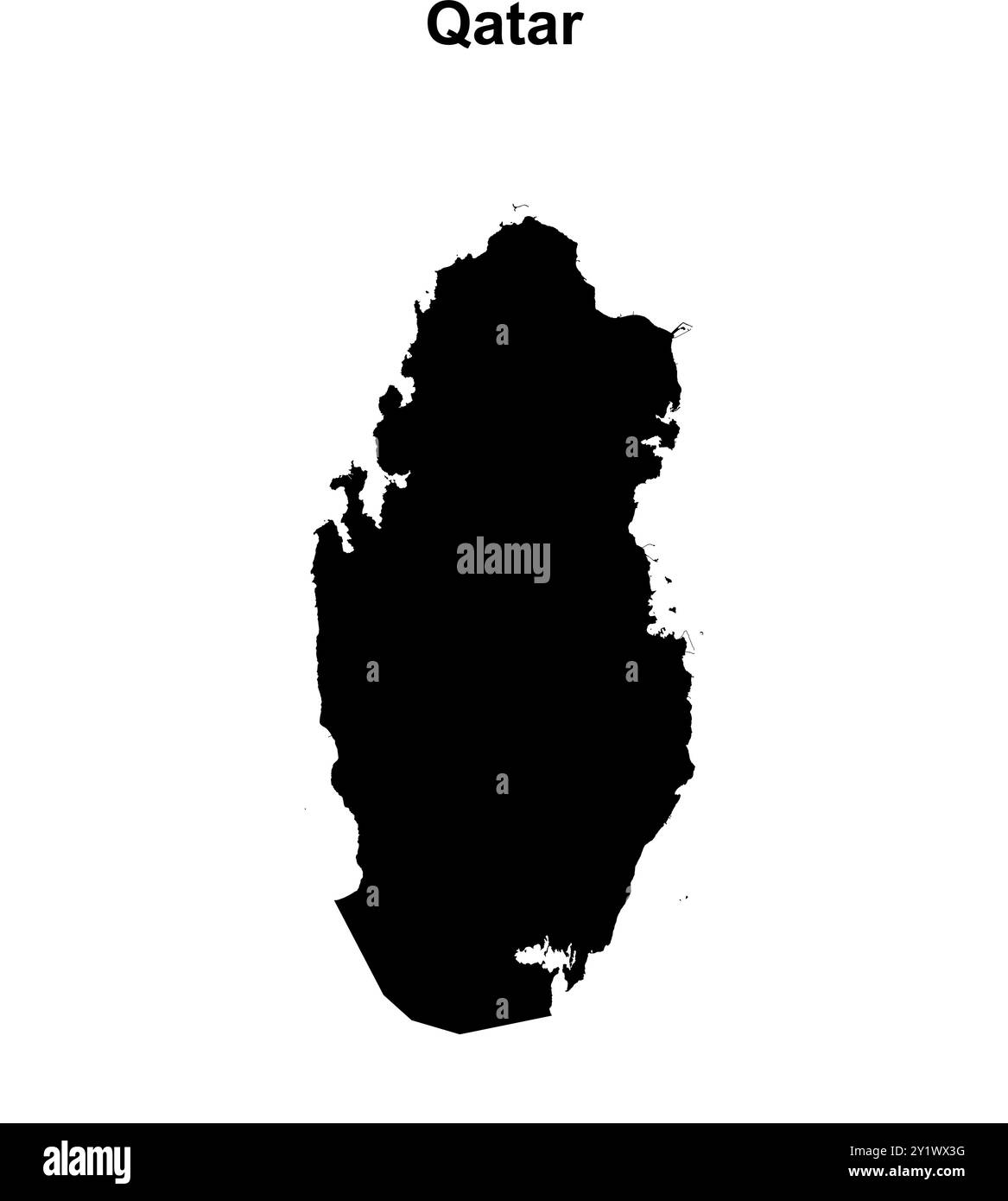 Qatar blank outline map design Stock Vector Image & Art - Alamy