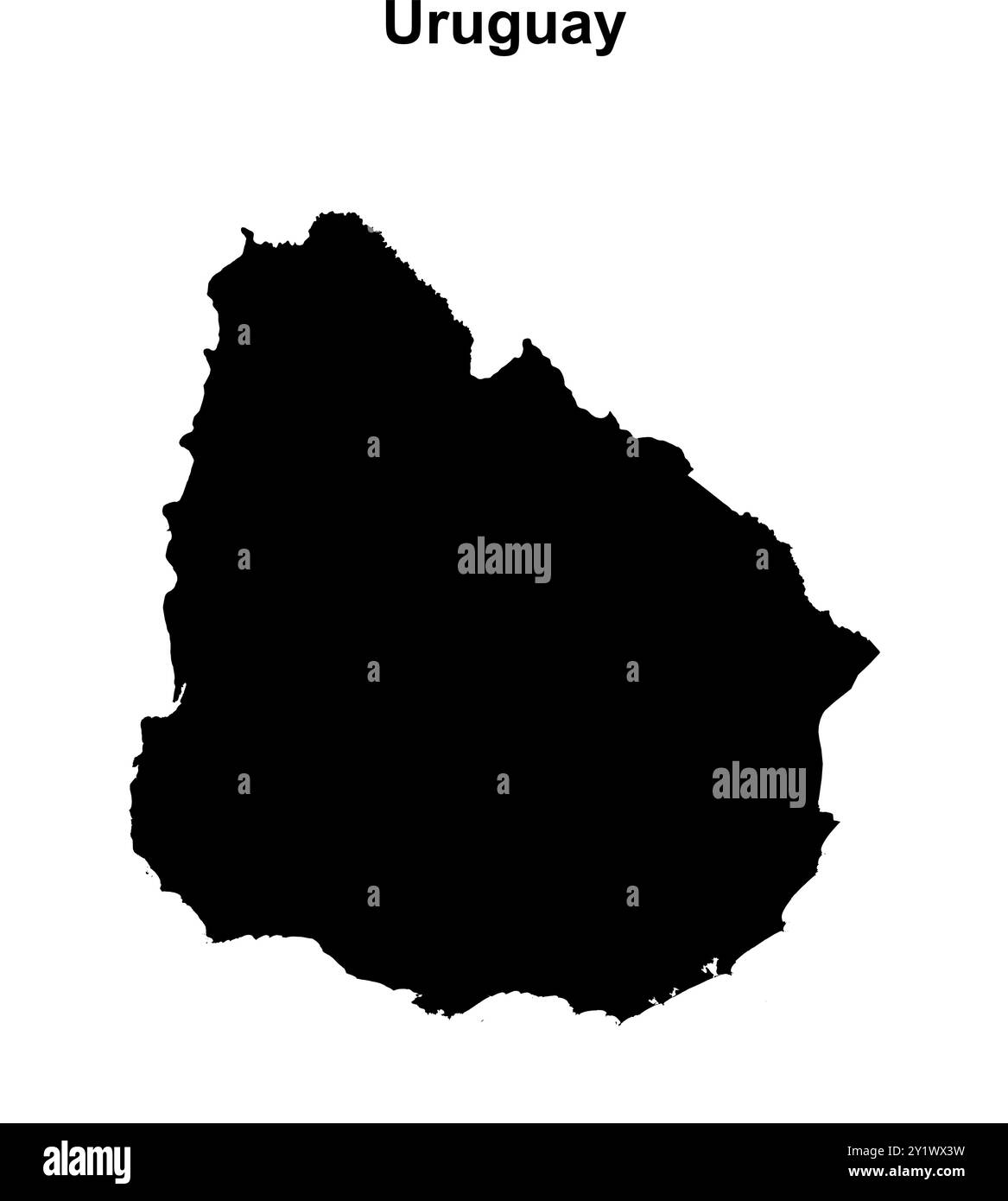 Uruguay blank outline map design Stock Vector Image & Art - Alamy