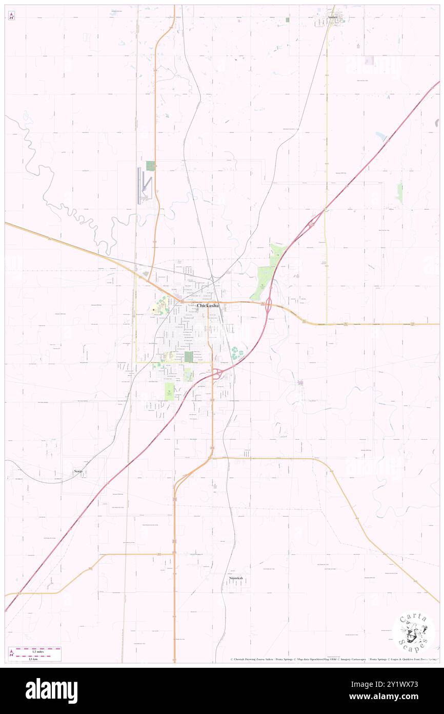 Map of chickasha oklahoma Cut Out Stock Images & Pictures - Alamy