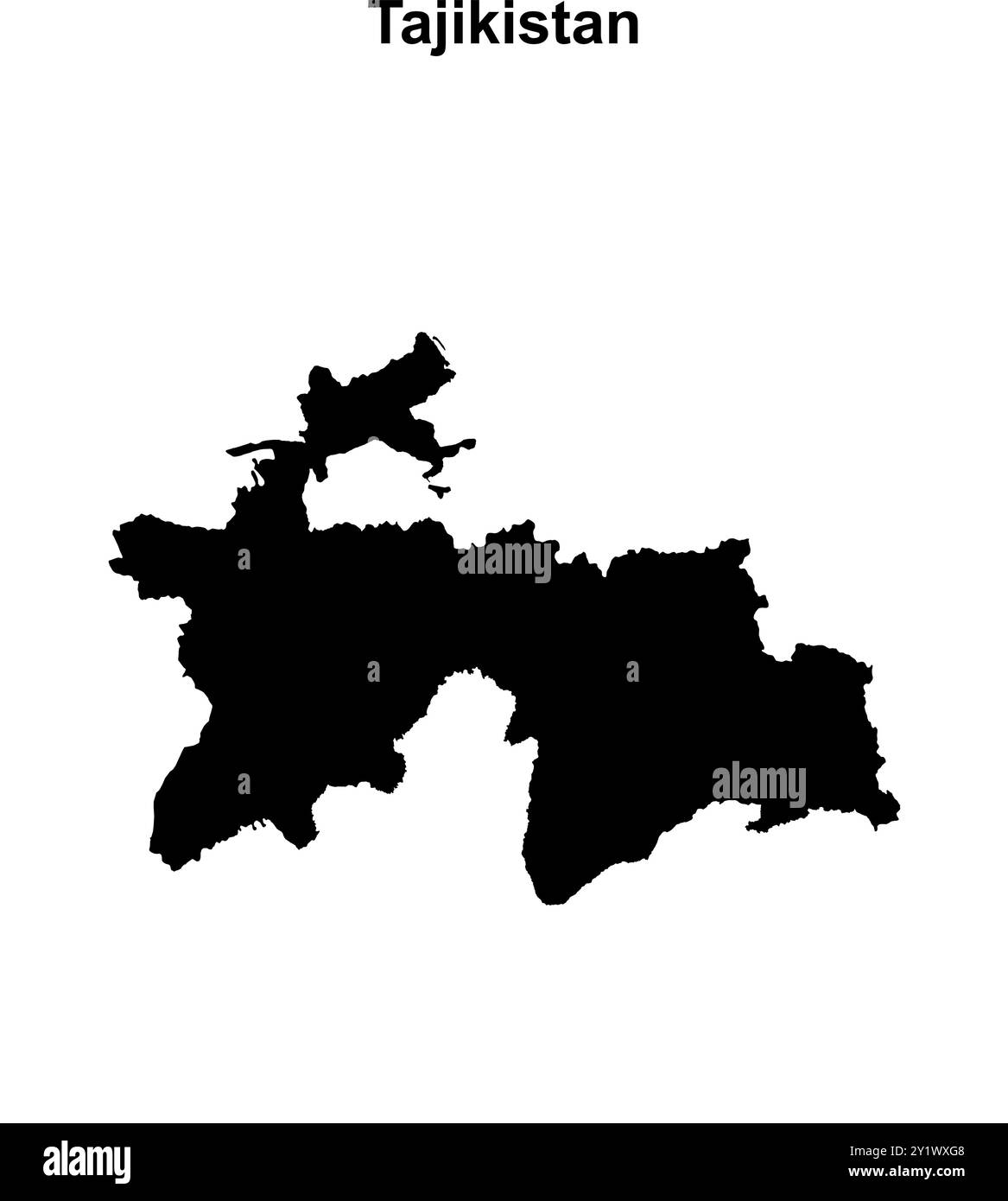 Tajikistan map design country Black and White Stock Photos & Images - Alamy