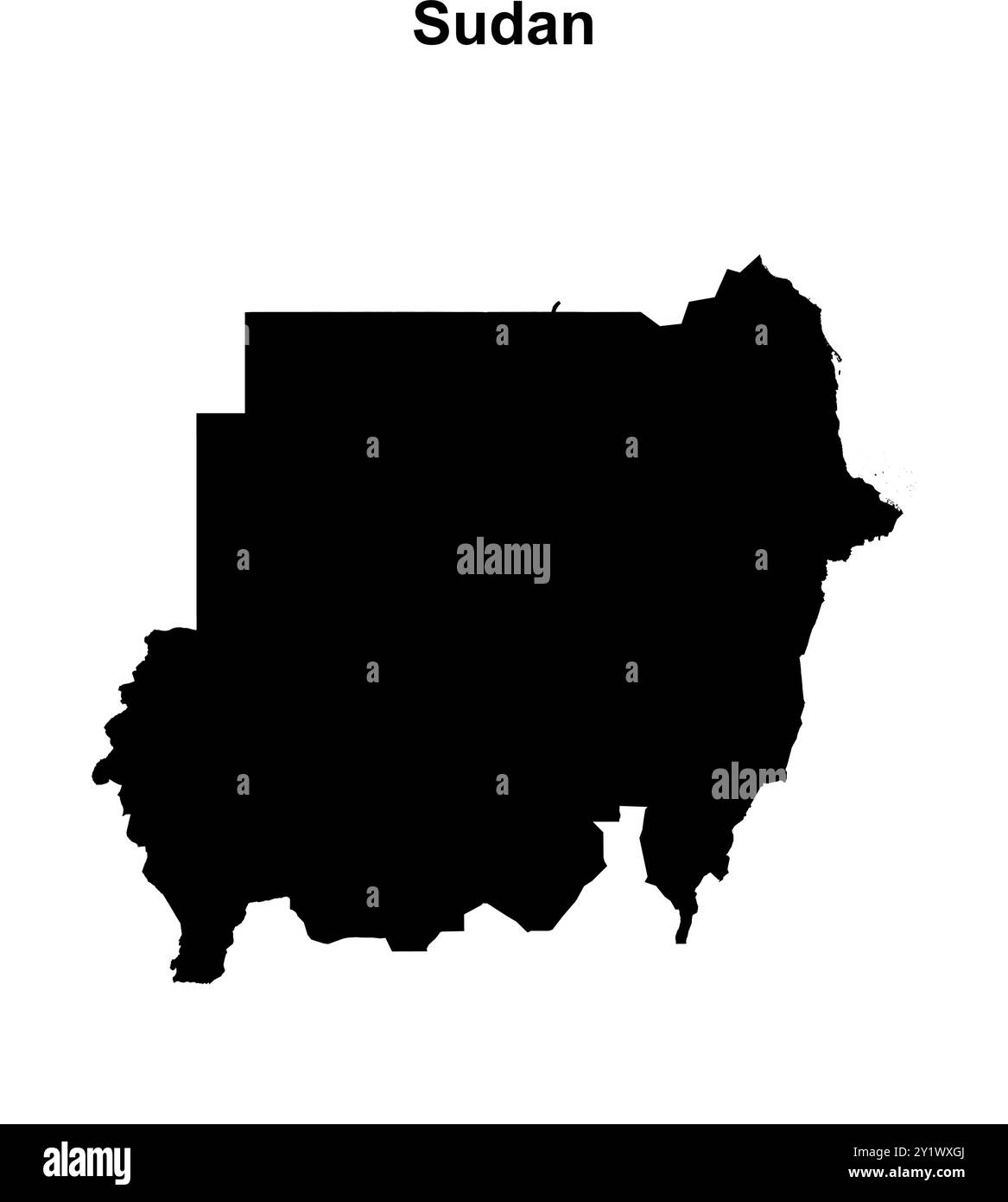 Silhouette map sudan Black and White Stock Photos & Images - Alamy