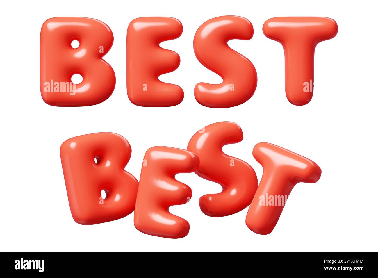 Best red Inflatable flying word for promotion design. 3D render ...