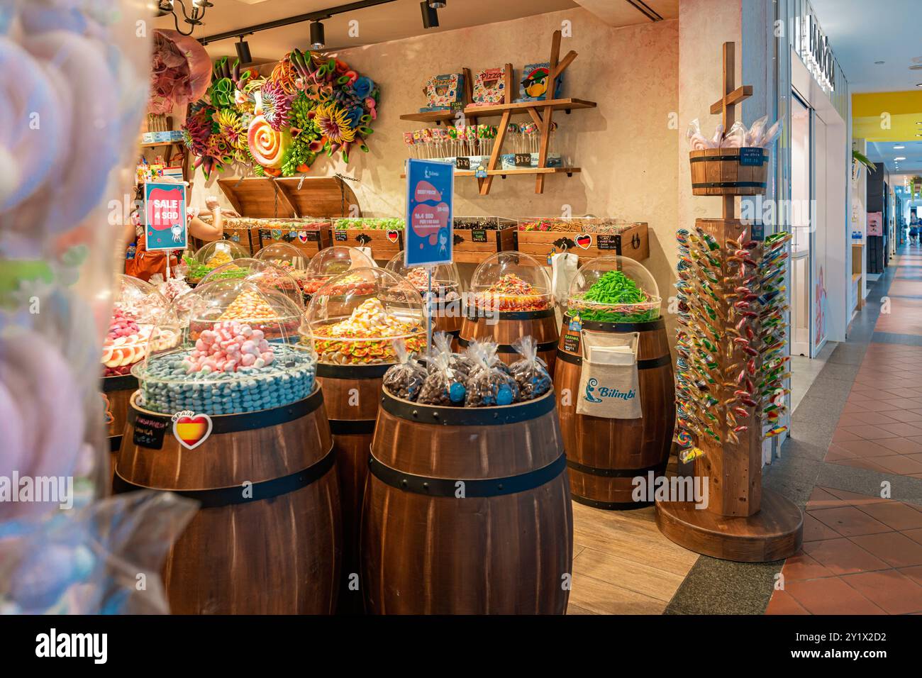 Singapore - Jun 13 2024: Candy shop in Bugis street Singapore. Travel ...