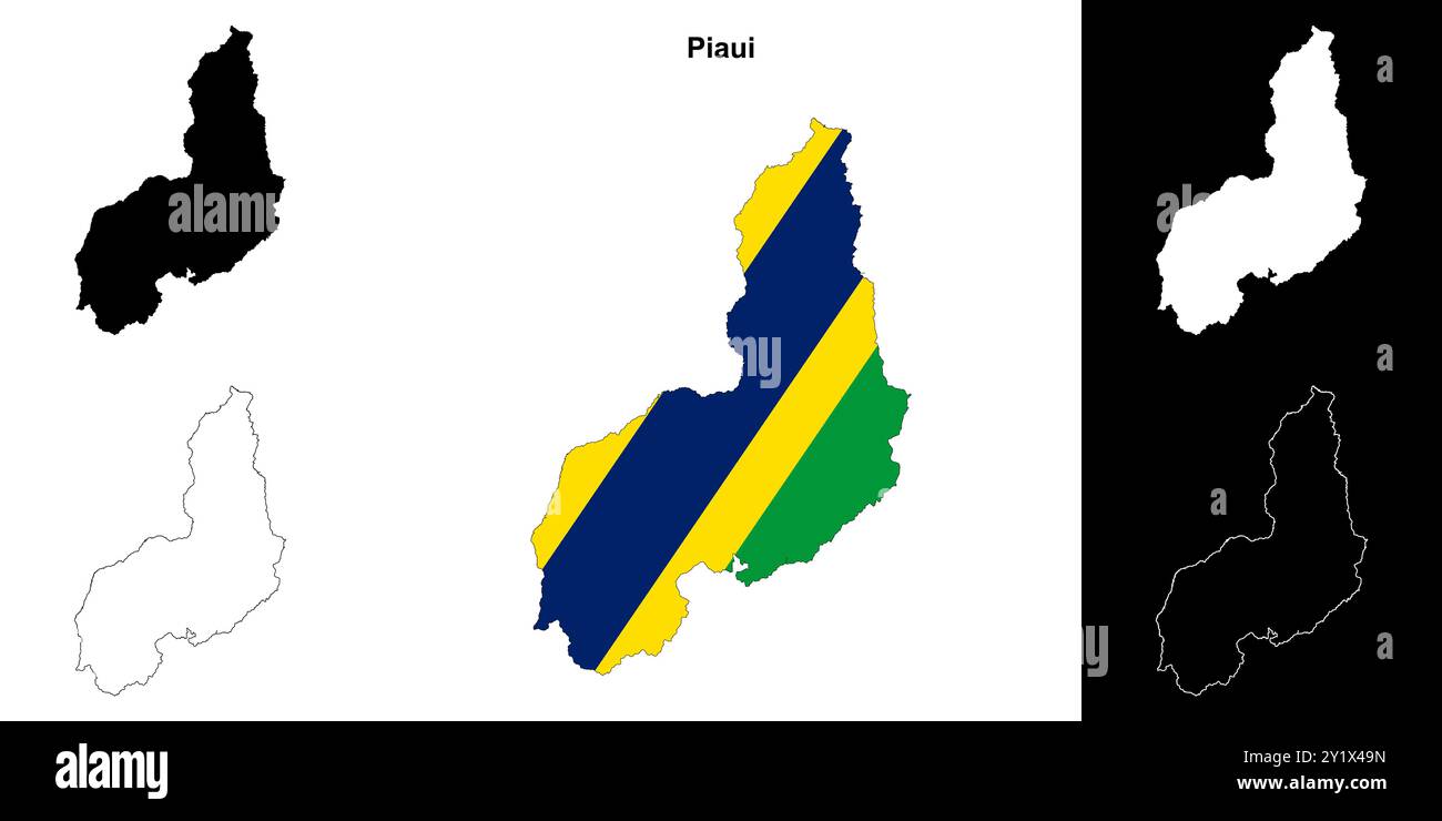 Piaui state outline map set Stock Vector Image & Art - Alamy