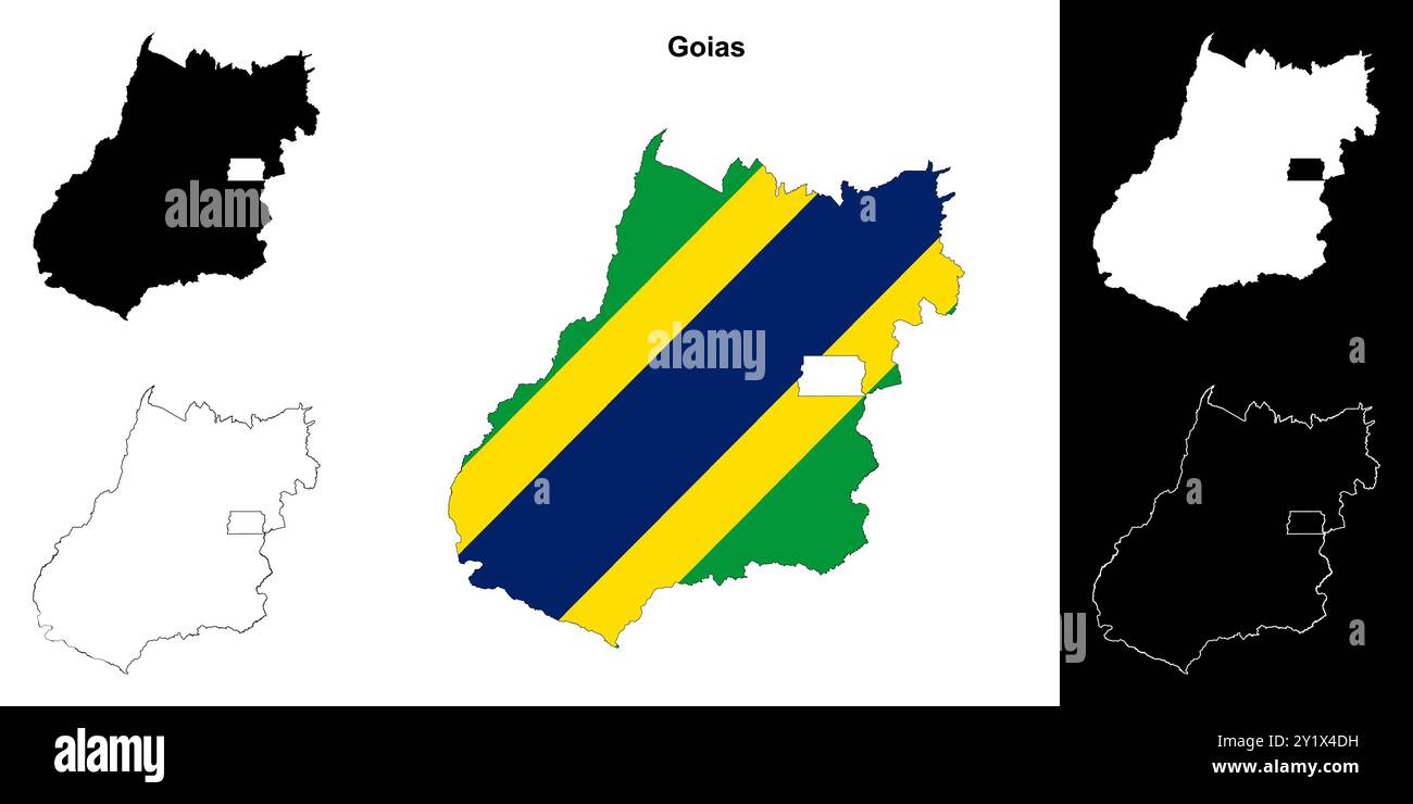 Goias state outline map set Stock Vector Image & Art - Alamy