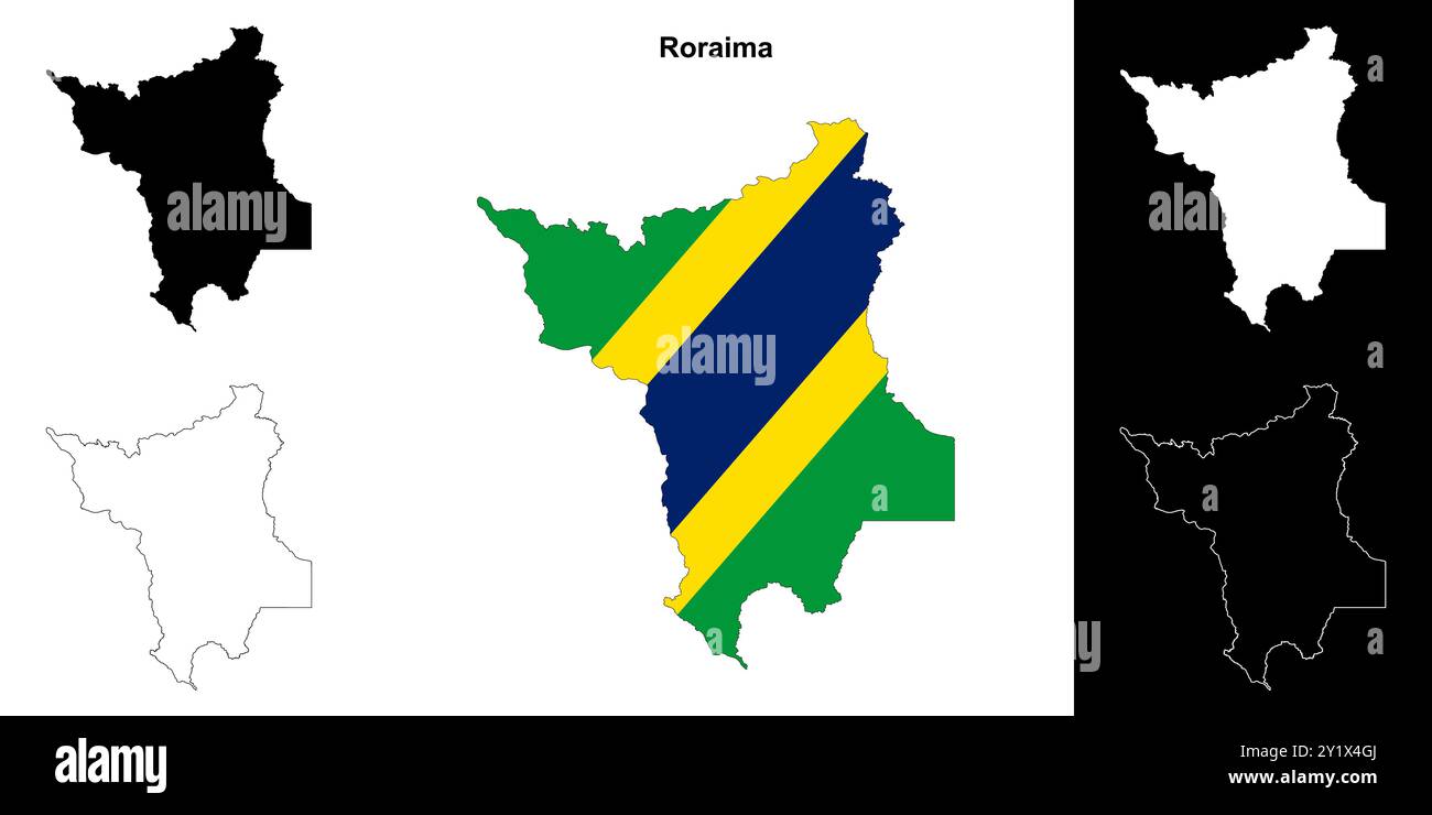 Roraima state outline map set Stock Vector Image & Art - Alamy