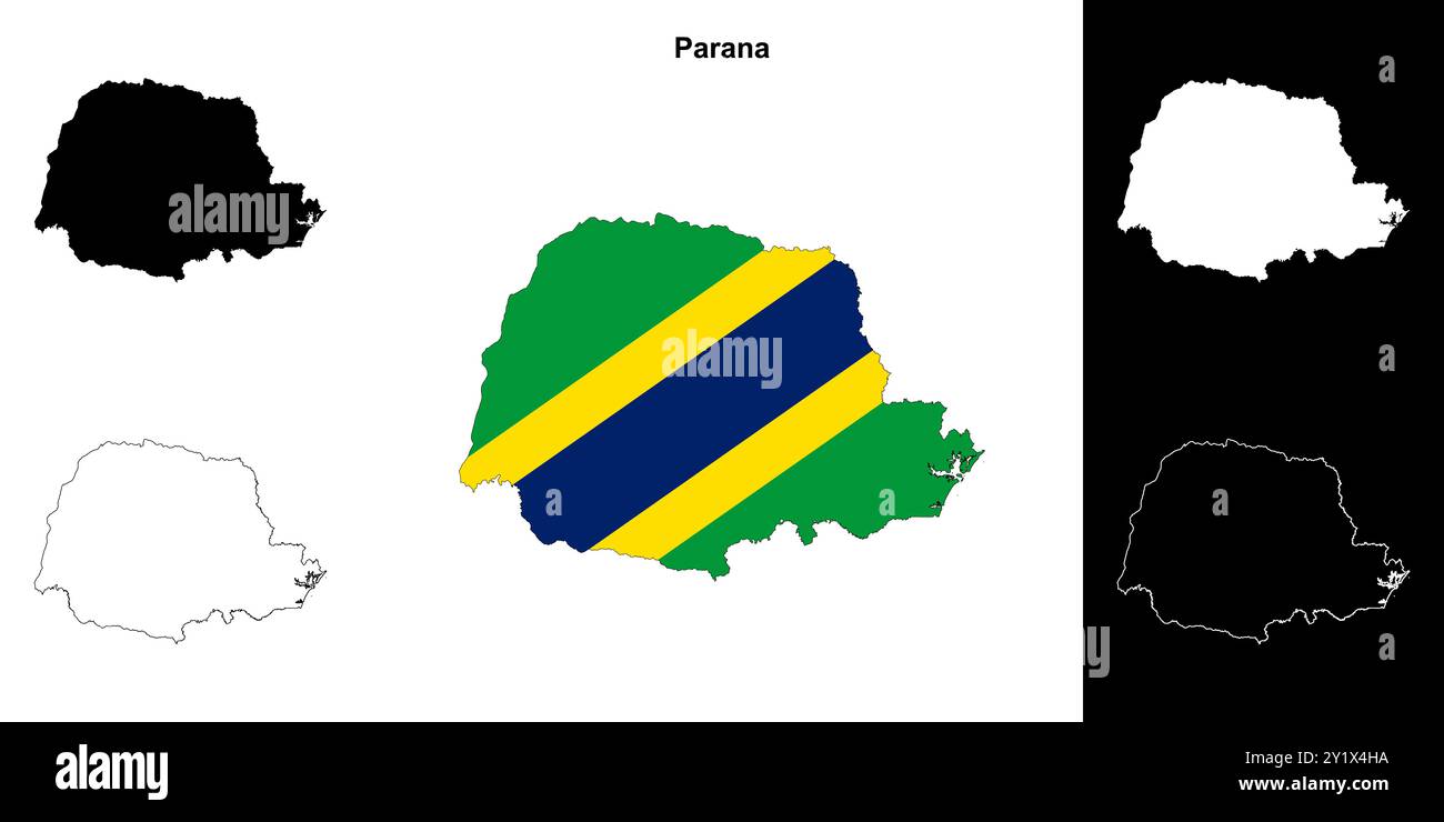 Parana state outline map set Stock Vector Image & Art - Alamy