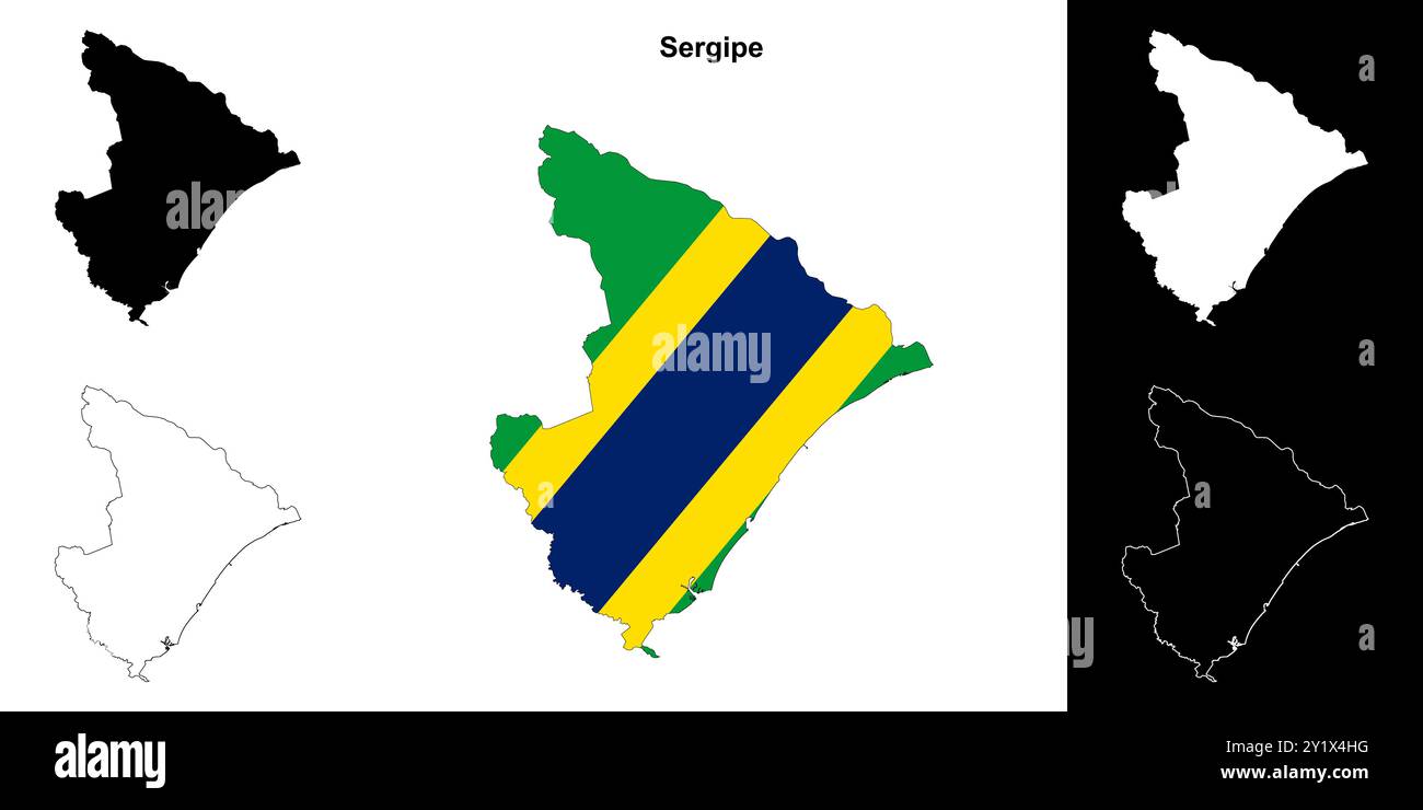 Sergipe state outline map set Stock Vector Image & Art - Alamy