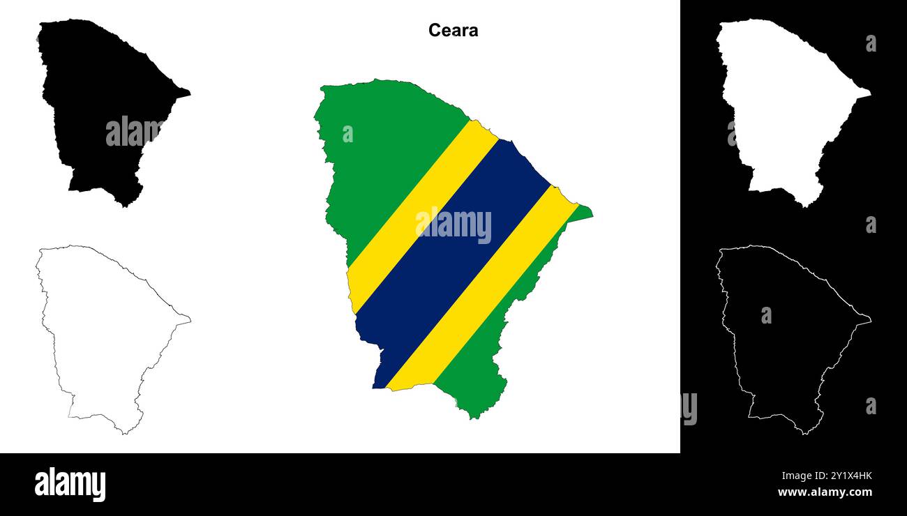 Ceara state outline map set Stock Vector Image & Art - Alamy