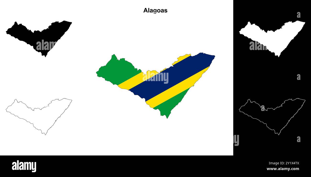 Alagoas state outline map set Stock Vector Image & Art - Alamy