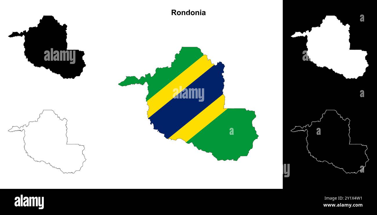 Rondonia state outline map set Stock Vector Image & Art - Alamy