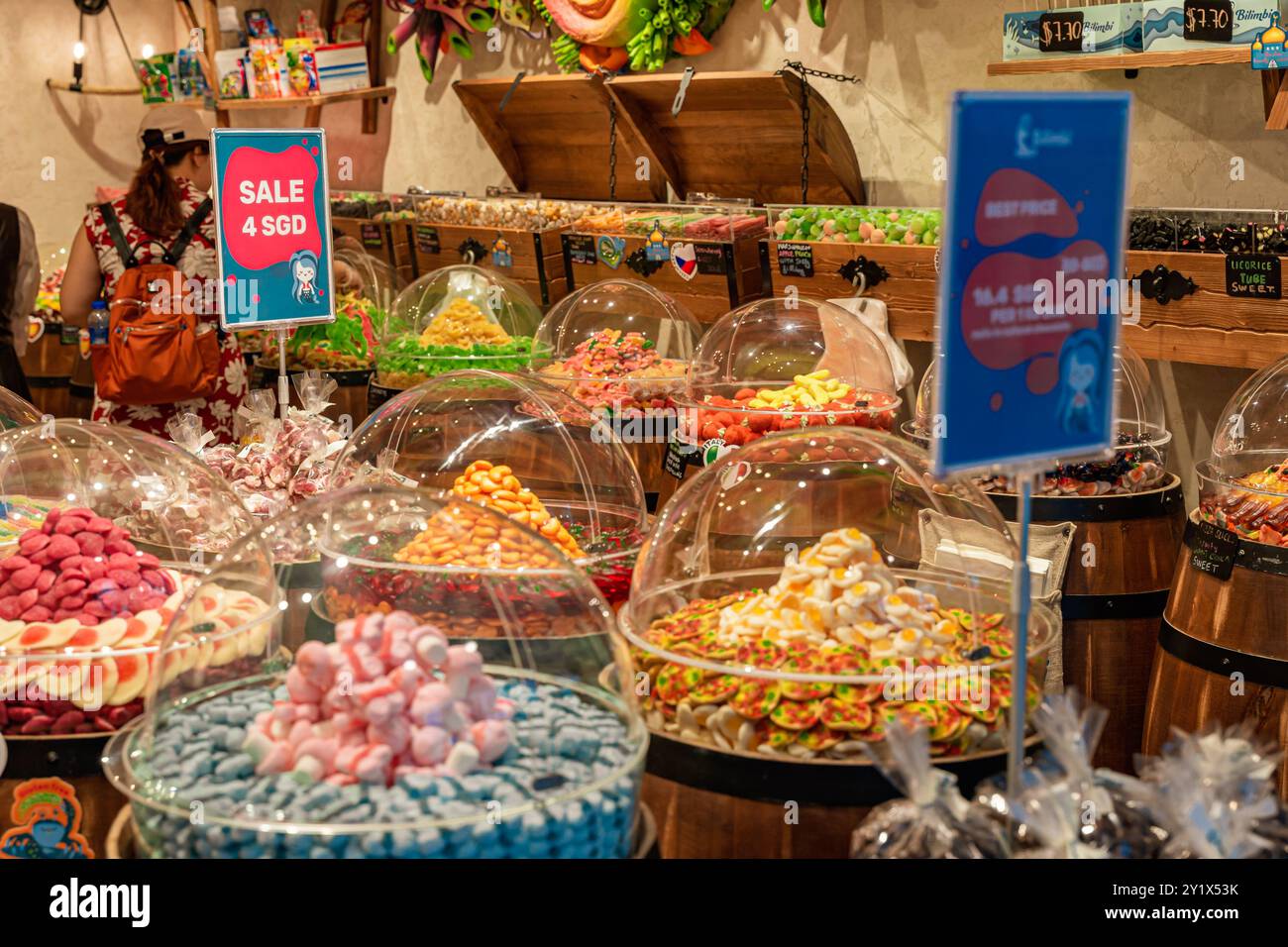 Singapore - Jun 13 2024: Candy shop in Bugis street Singapore. Travel ...