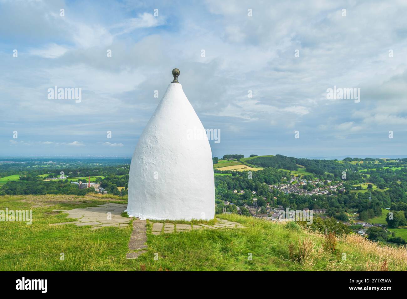 Hilltop view of iconic White Nancy monument Stock Photo - Alamy