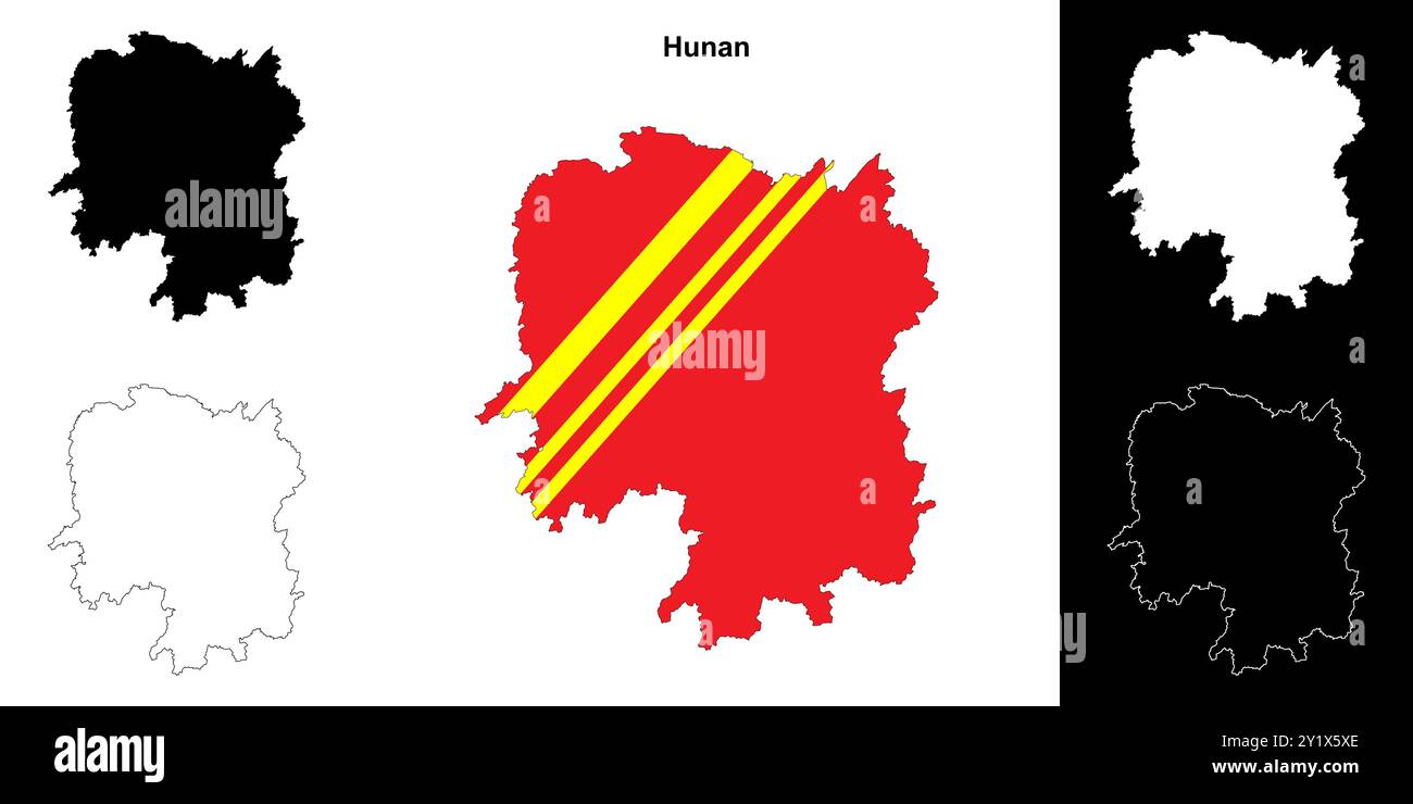 Hunan province outline map set Stock Vector Image & Art - Alamy