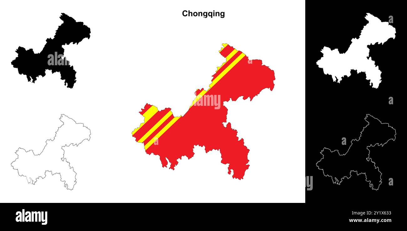 Outline map chongqing china hi-res stock photography and images - Alamy